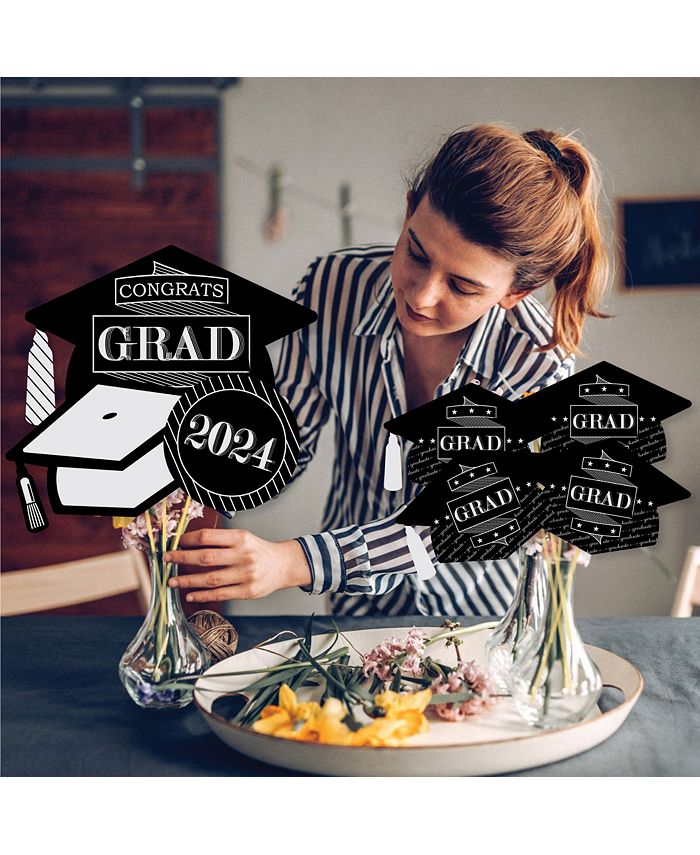 Big Dot of Happiness Graduation Cheers 2024 Grad Centerpiece Sticks ...