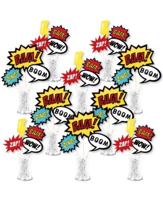 Big Dot of Happiness Bam Superhero - Centerpiece Sticks - Showstopper ...