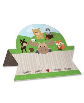 Big Dot of Happiness Woodland Creatures - Party Table Setting Name ...