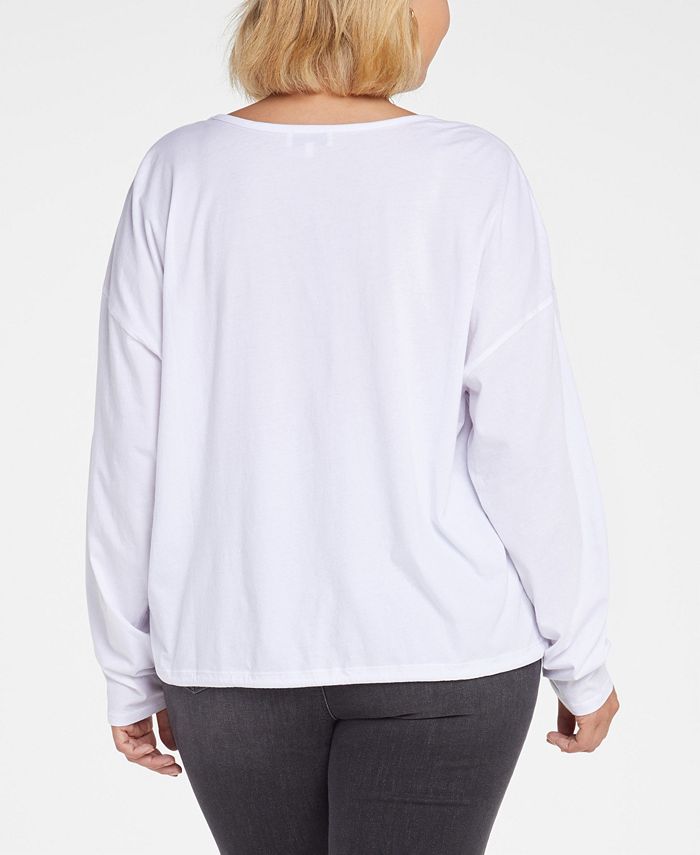 NYDJ Plus Size Long Sleeved Drawstring T-shirt - Macy's