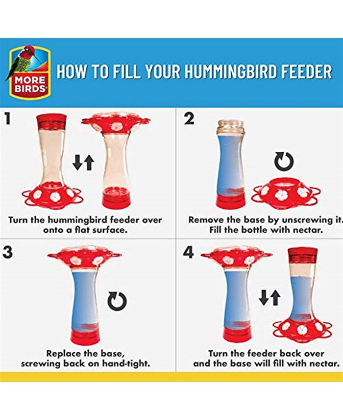 More Birds Ruby Hummingbird Feeder Glass Bottle - Macy's