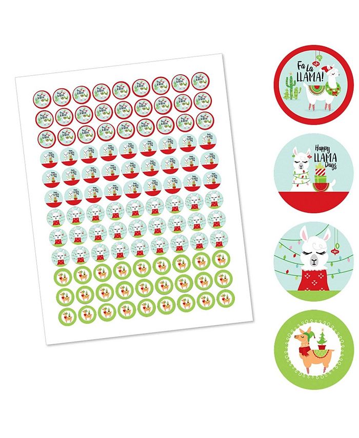 Big Dot of Happiness Fa La Llama - Christmas and Holiday Round Candy ...