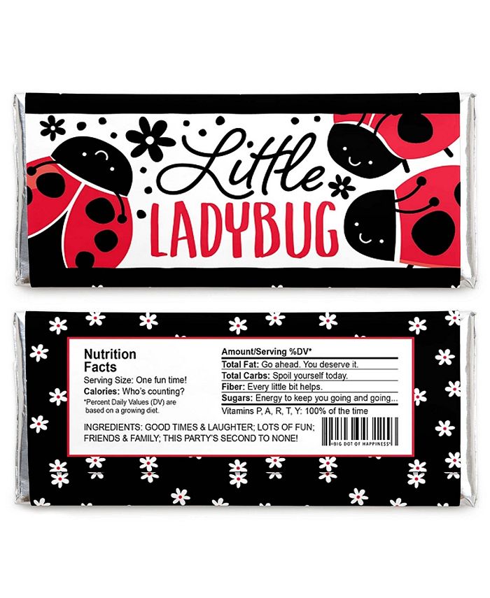 Big Dot of Happiness Happy Little Ladybug - Candy Bar Wrapper Party ...
