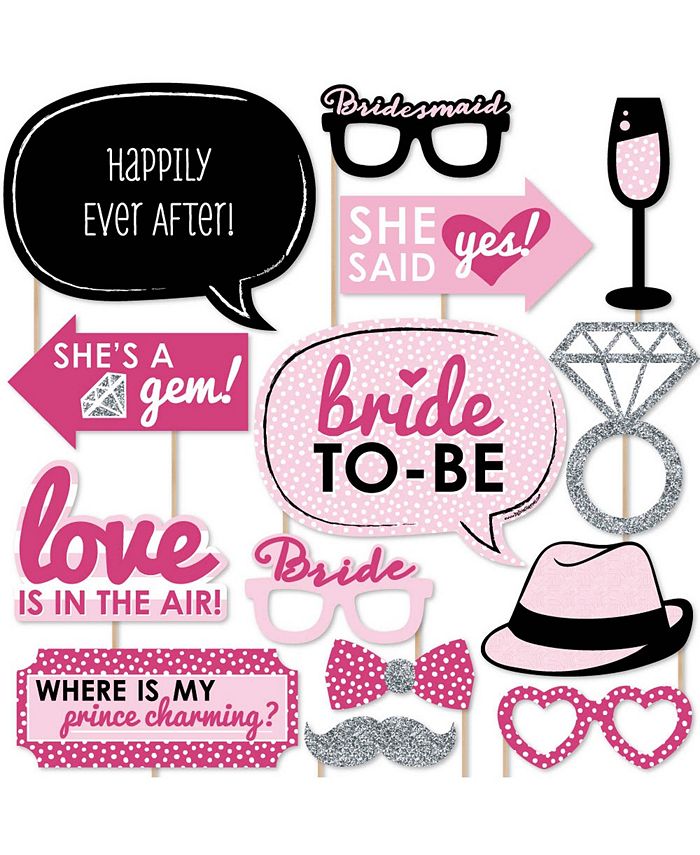 Big Dot of Happiness Bride-to-Be - Bachelorette Party Photo Booth Props ...