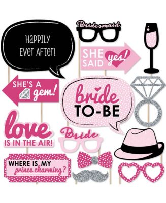 Big Dot of Happiness Bride-to-Be - Bachelorette Party Photo Booth Props ...