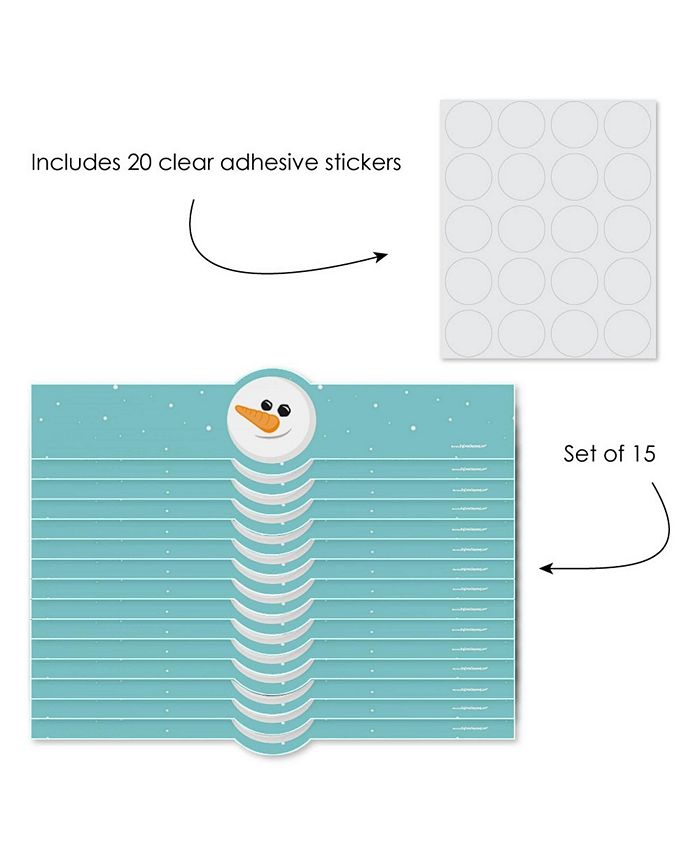 Big Dot of Happiness Let It Snow - Snowman Party Supplies Christmas DIY ...