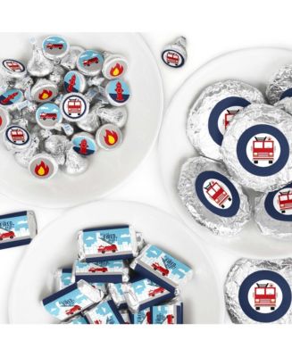 Fired Up Fire Truck - Firefighter Firetruck Party Candy Favor Sticker ...