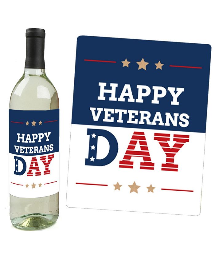 Big Dot of Happiness Happy Veterans Day - Patriotic Decor - Wine Bottle ...