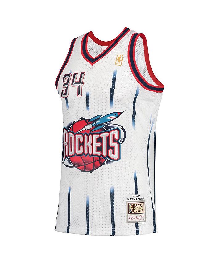 Mitchell And Ness Mens Hakeem Olajuwon White Houston Rockets 1996 97