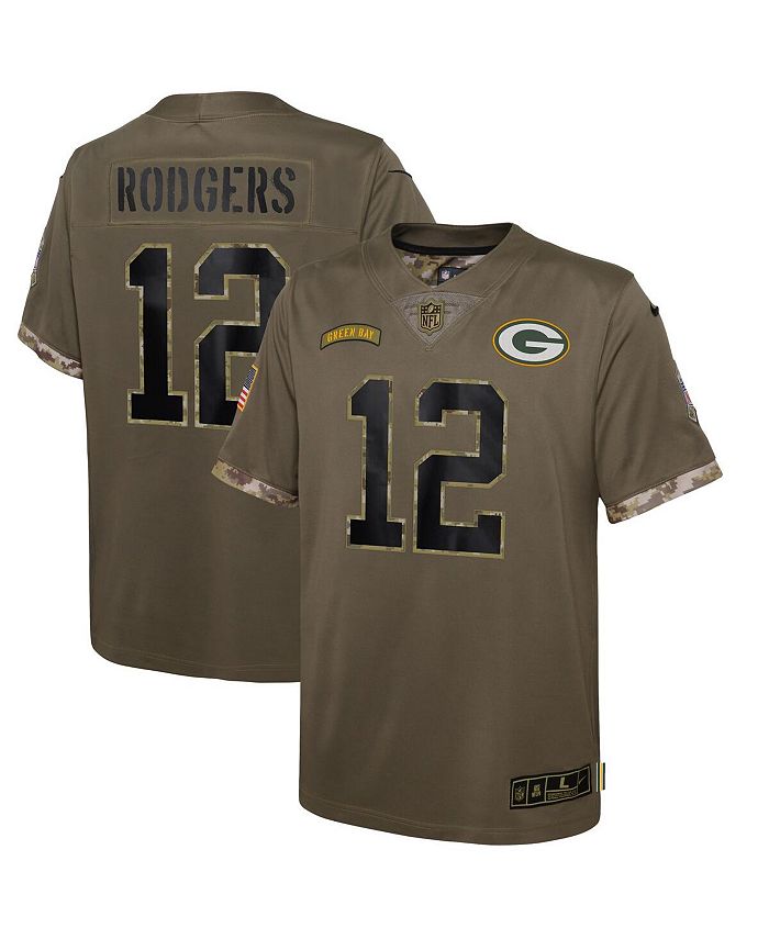Nike Big Boys Aaron Rodgers Olive Green Bay Packers 2022 Salute To ...
