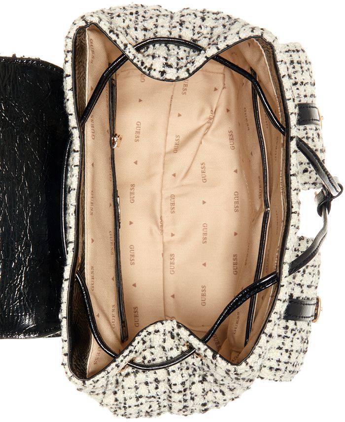 GUESS Adam Flap Tweed Small Backpack & Reviews - Handbags & Accessories ...