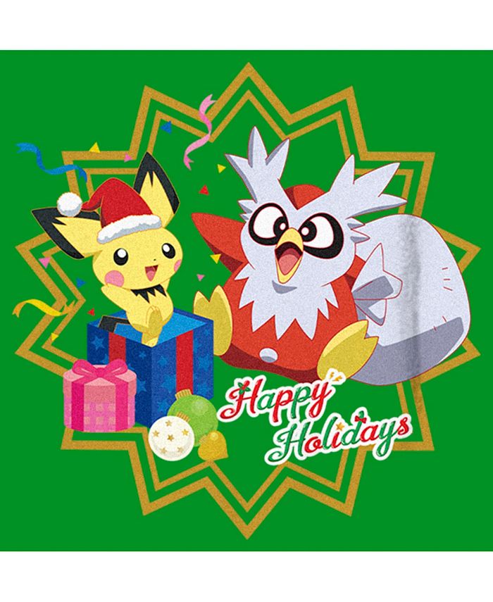Nintendo Boy's Pokemon Christmas Pikachu and Delibird Happy Holidays ...