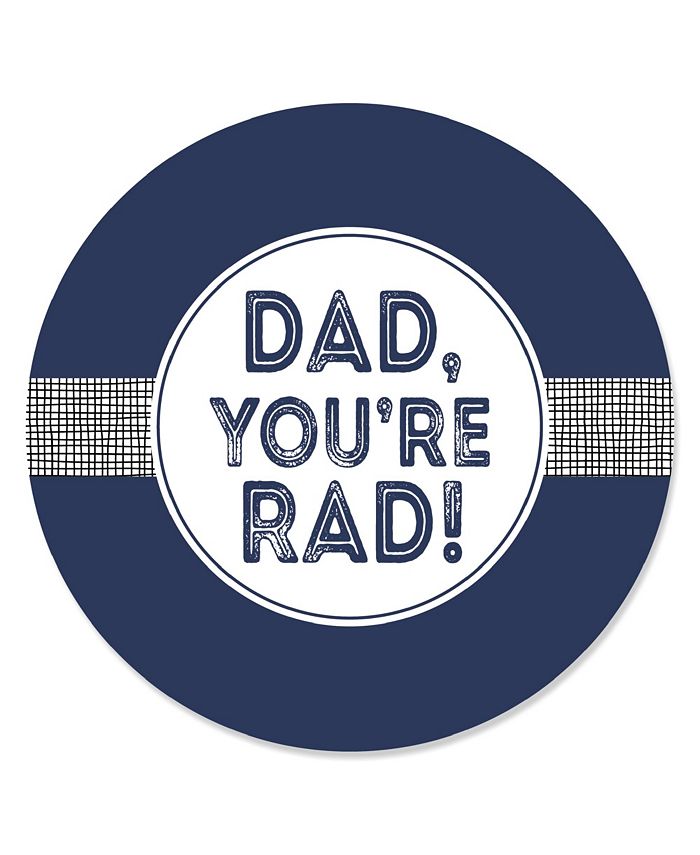 Big Dot of Happiness My Dad is Rad - Father's Day Circle Sticker Labels ...