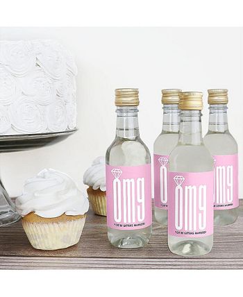 Big Dot of Happiness Omg, You're Getting Married - Mini Wine Bottle ...