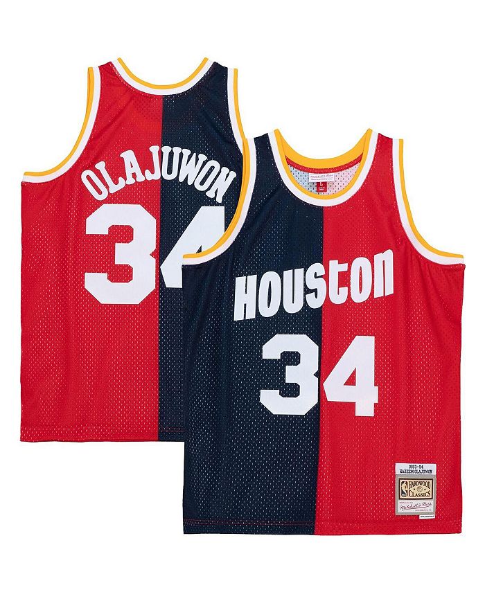 Mitchell And Ness Mens Hakeem Olajuwon Navy Red Houston Rockets Big And