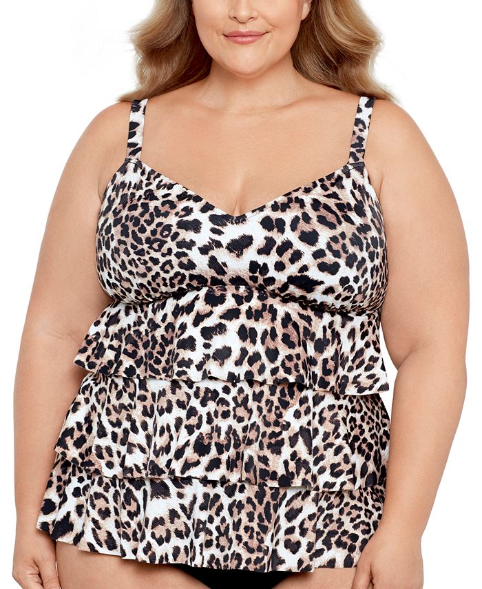 Swim Solutions Plus Size Triple Tier Tankini Created For Macys Macys