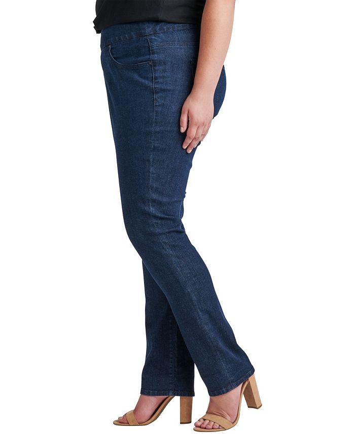 JAG Plus Size Peri Mid Rise Straight Leg Pull-On Jeans - Macy's