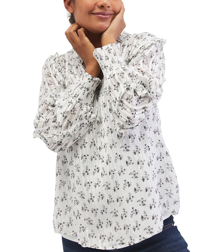Motherhood Maternity Chiffon Ruffle-Sleeve Maternity Top & Reviews ...