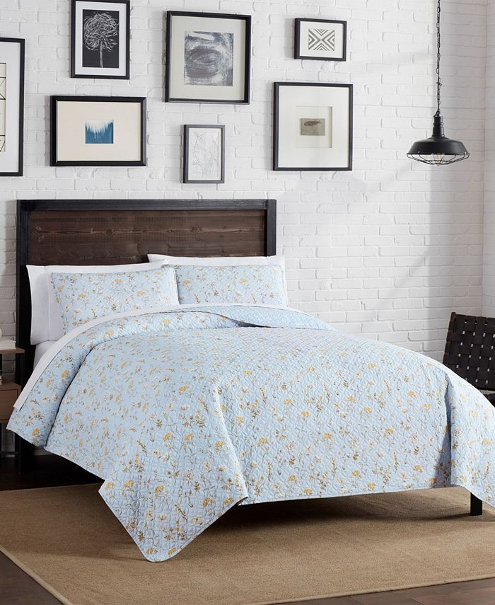 Lucky Brand Adele Floral 3 Piece Quilt Set, King - Macy's