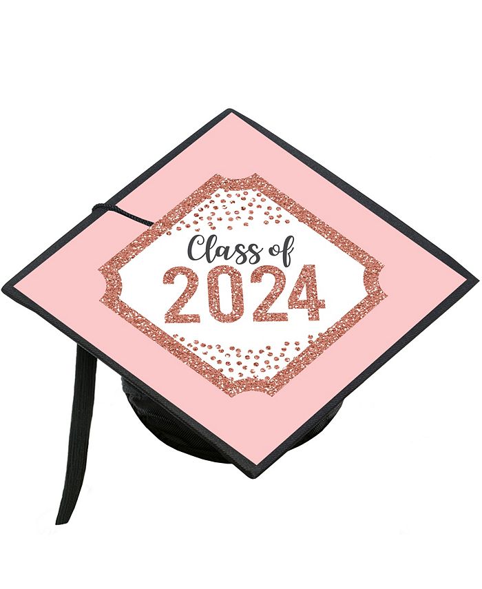 Big Dot of Happiness Rose Gold Grad - 2024 Graduation Cap Decorations ...