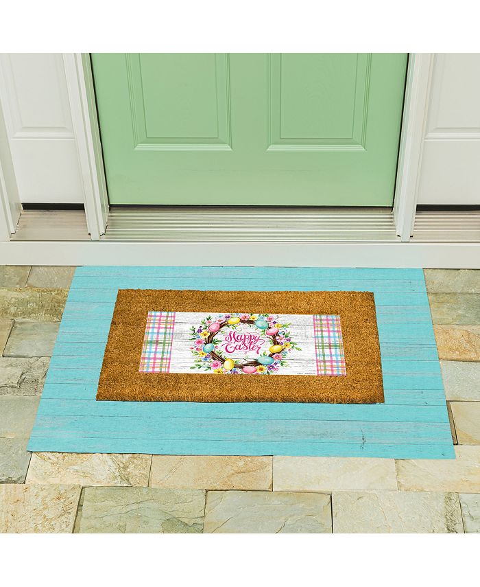 Evergreen Blue Wood Plank Layering Mat 42 x 26.5 inches Indoor and ...