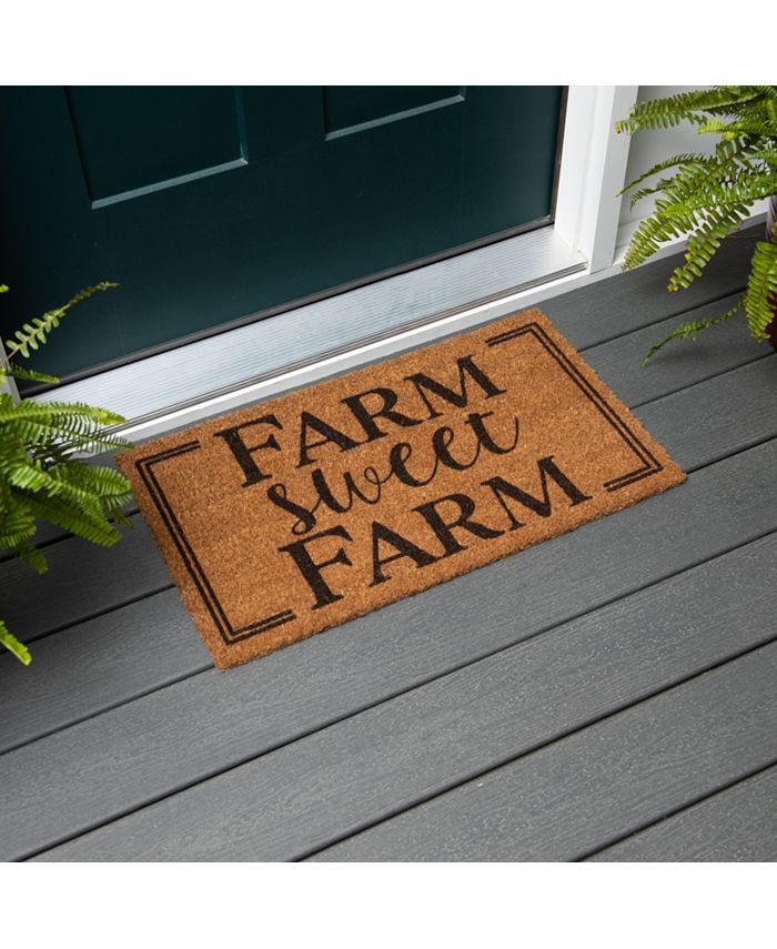 Evergreen Farm Sweet Farm Indoor Outdoor Natural Coir Doormat 1'4"x2'4 ...