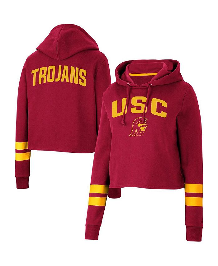 Colosseum Women's Cardinal USC Trojans Throwback Stripe Cropped ...