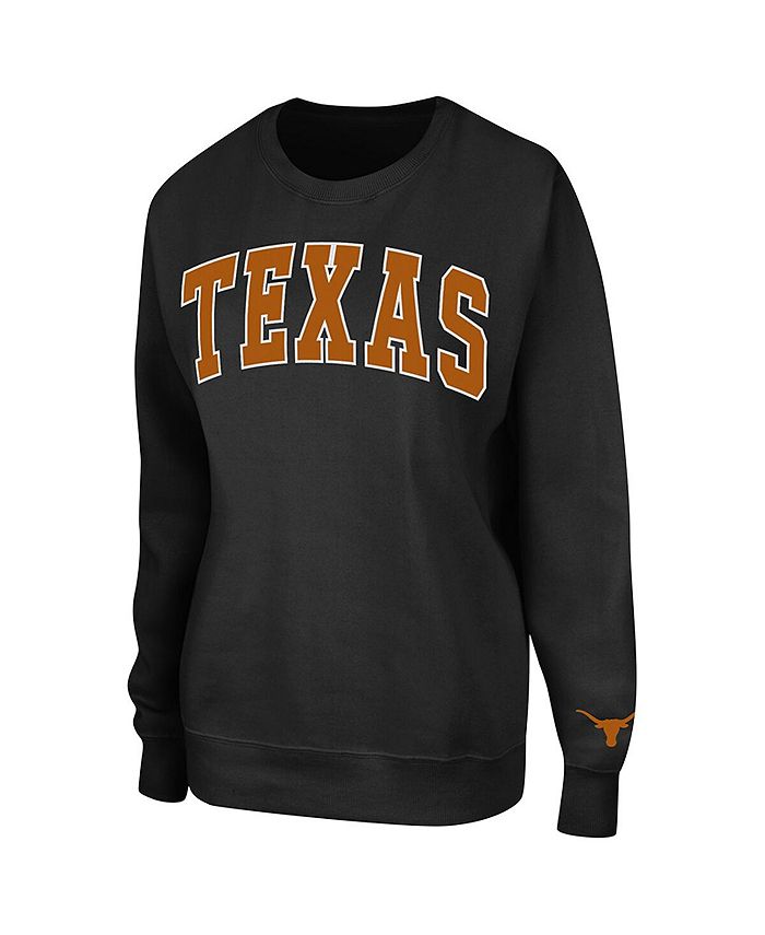Colosseum Women's Black Texas Longhorns Campanile Pullover Sweatshirt ...
