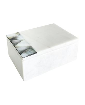 Grey Mother of Pearl White Marble Decor Box (Large) - Macy's