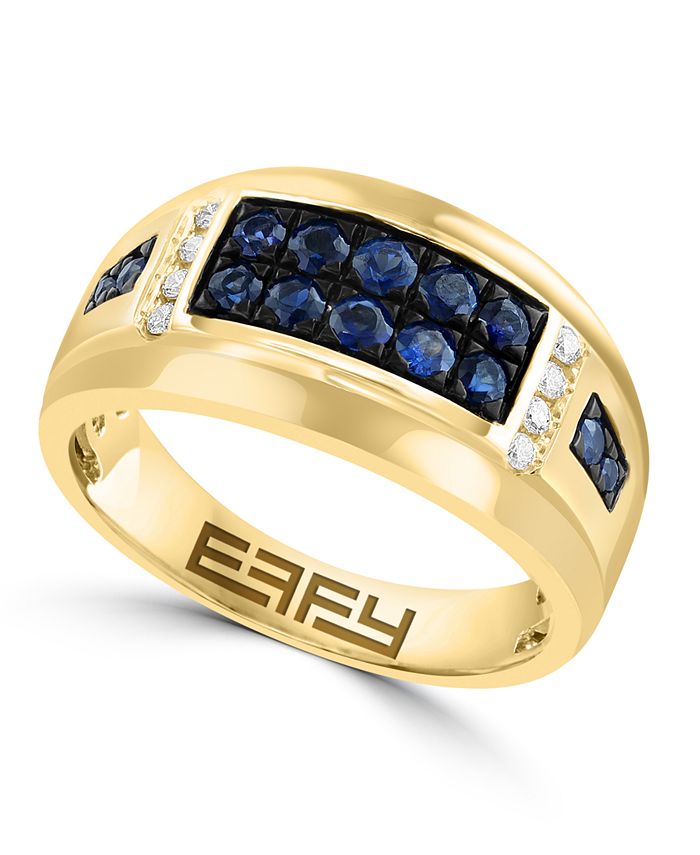 EFFY Collection EFFY® Men's Sapphire (1/2 ct. t.w.) Ring in 14k Gold ...