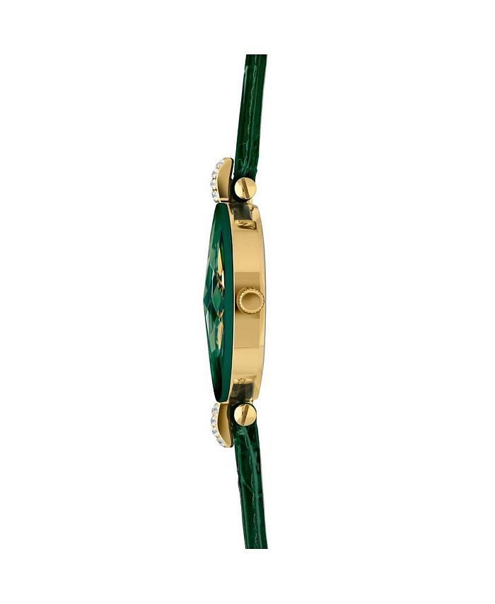 Jowissa Facet Strass Swiss Gold Plated Ladies 30mm Watch - Green Dial ...