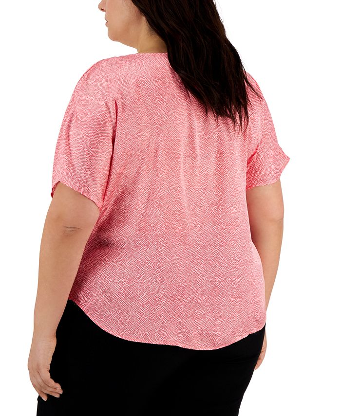 Anne Klein Plus Size Printed Satin Short Sleeve Blouse & Reviews - Tops ... Anne Klein Plus Size Printed Satin Short Sleeve Blouse & Reviews - Tops ...