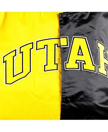 Starter Men's Gold, Black Utah Jazz Fast Break Satin Full-Snap Jacket ...