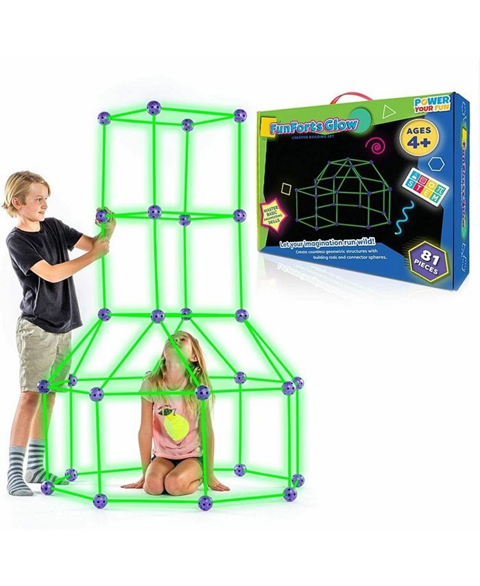 Power Your Fun Fun Forts Glow Fort Building Kit for Kids - 81 Pack - Macy's