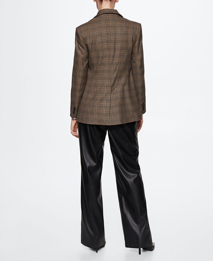 MANGO Women's Check Suit Blazer - Macy's