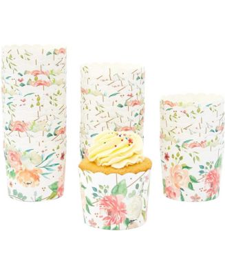 Sparkle and Bash Floral Watercolor Tulip Cupcake Liners, Paper Baking ...