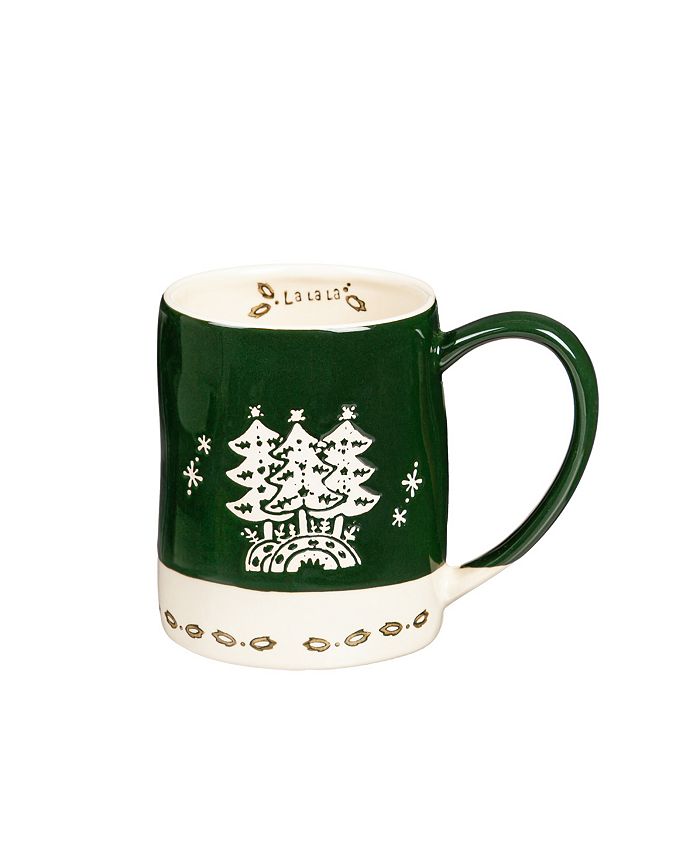 Evergreen 18 oz Ceramic Winter Trees Cup- Dishwasher and Microwave Safe ...
