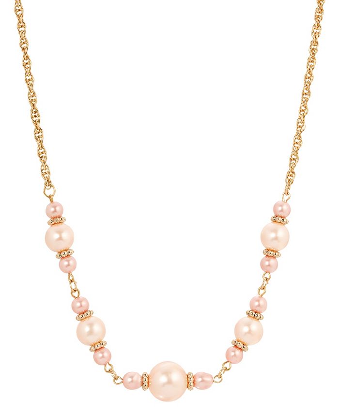 2028 Pink Imitation Pearl Beaded Necklace - Macy's