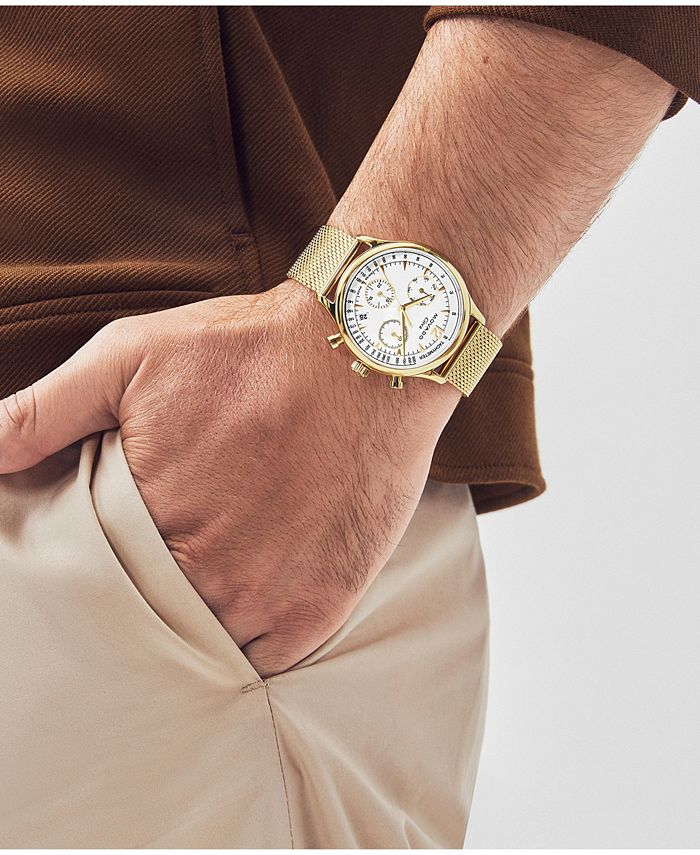 Movado Men's Swiss Chronograph Heritage Series Circa Gold Ion Plated ...