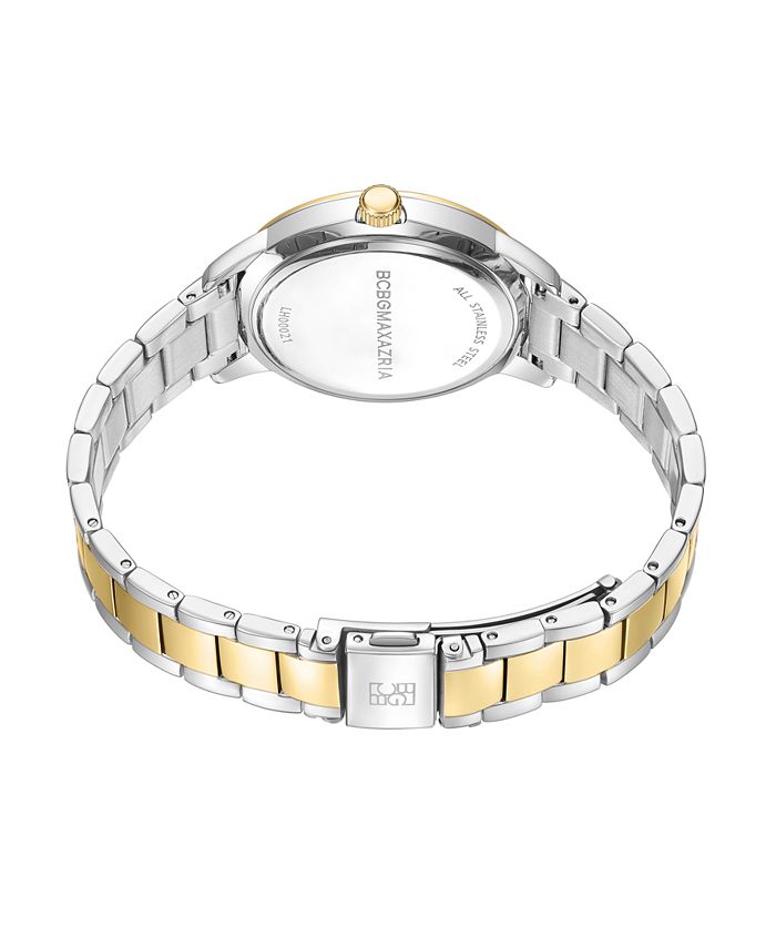 BCBGMAXAZRIA Women's Classic Two Tone Stainless Steel Bracelet Watch ...