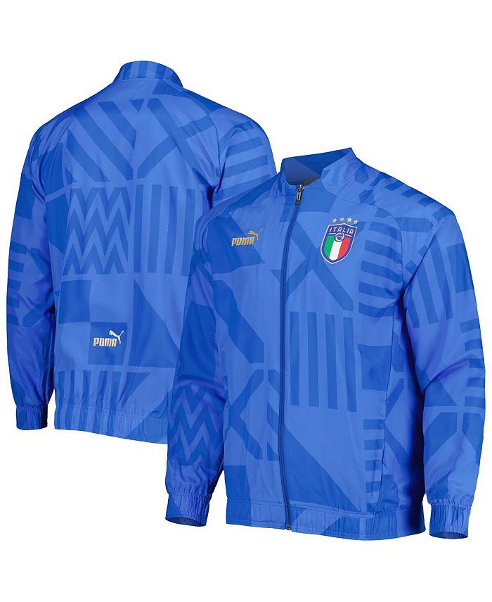 Puma Men's Blue Italy National Team Pre-Match Raglan Full-Zip Training ...