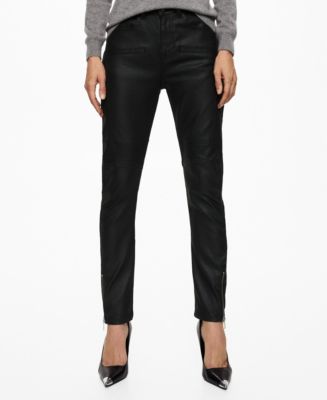 MANGO Women's Waxed Skinny Biker Jeans - Macy's