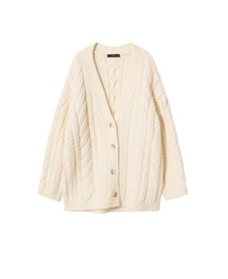 MANGO Women's Buttoned Knit Braided V-Neck Cardigan - Macy's