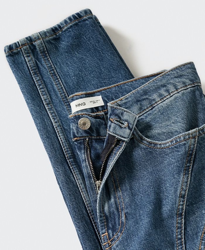 MANGO Women's High Waist Decorative Seam Jeans - Macy's