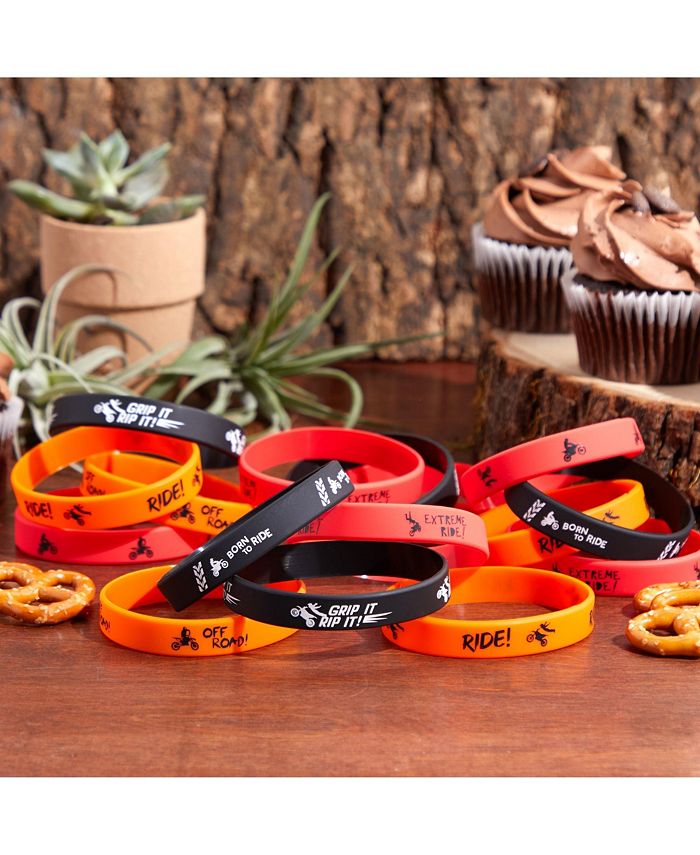 Blue Panda Dirt Bike Silicone Rubber Bracelets for Kids Birthday Party ...