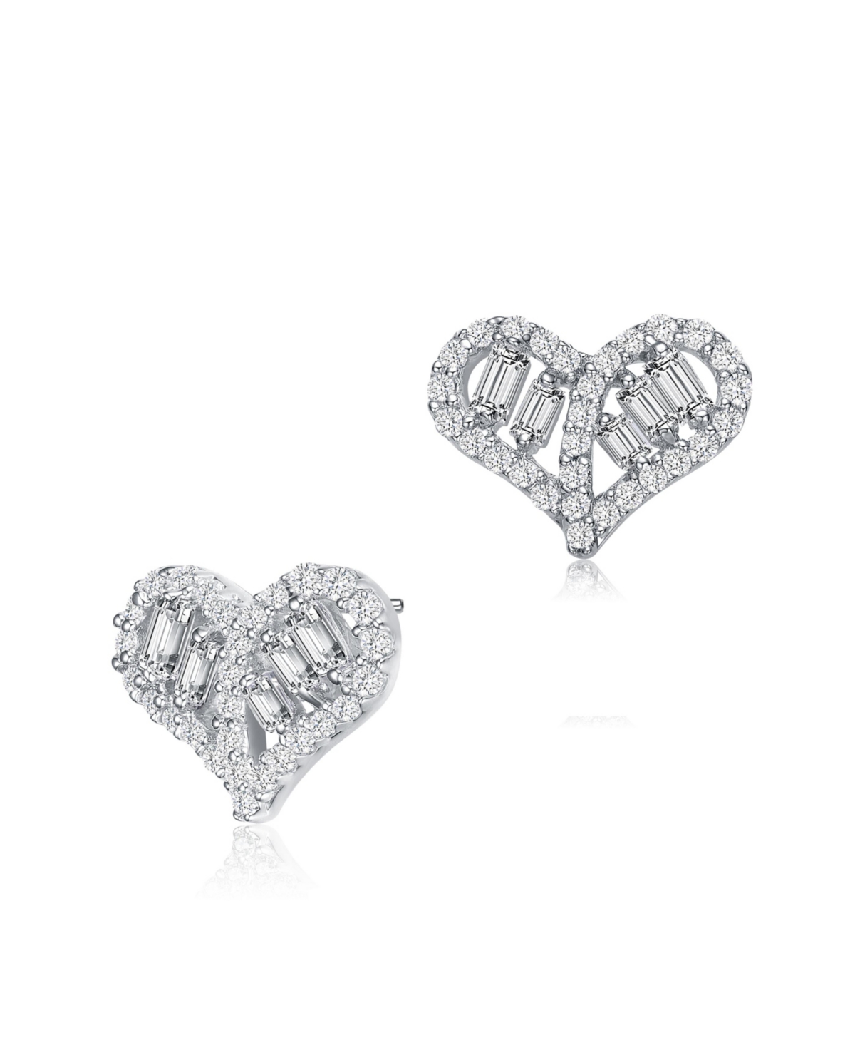 Click here for Sterling Silver with Rhodium Plated Clear Baguette... prices