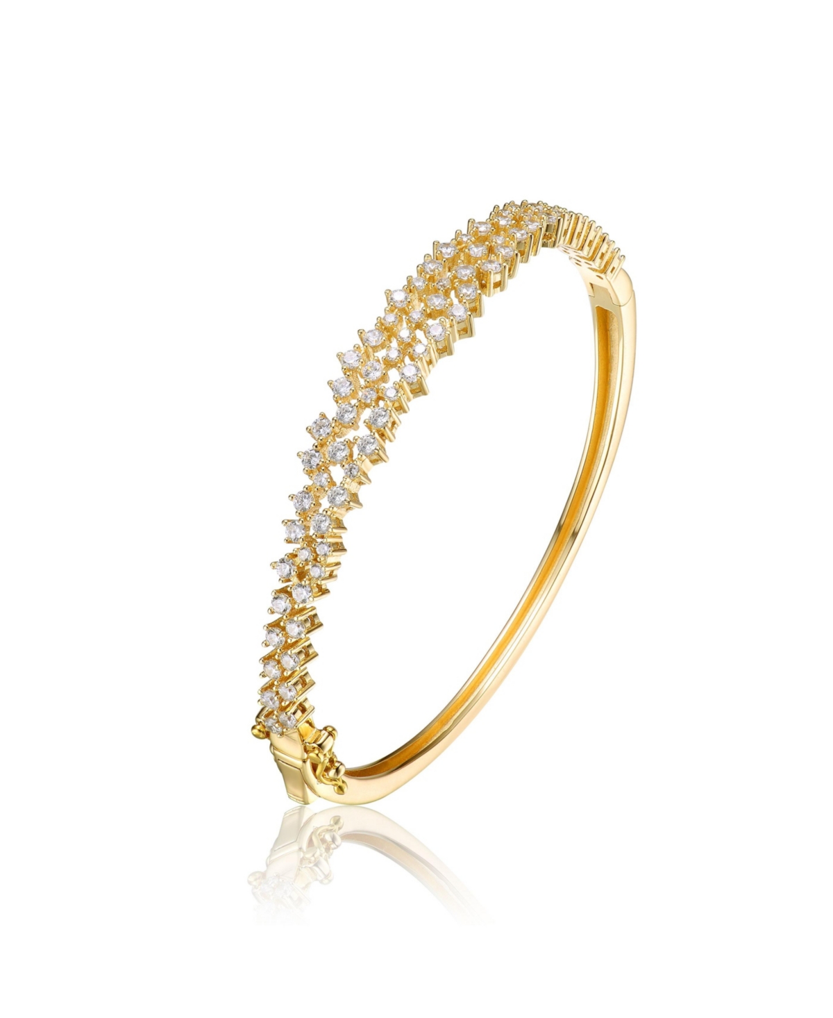 Click here for Sterling Silver with Rhodium Plated Clear Round Cu... prices