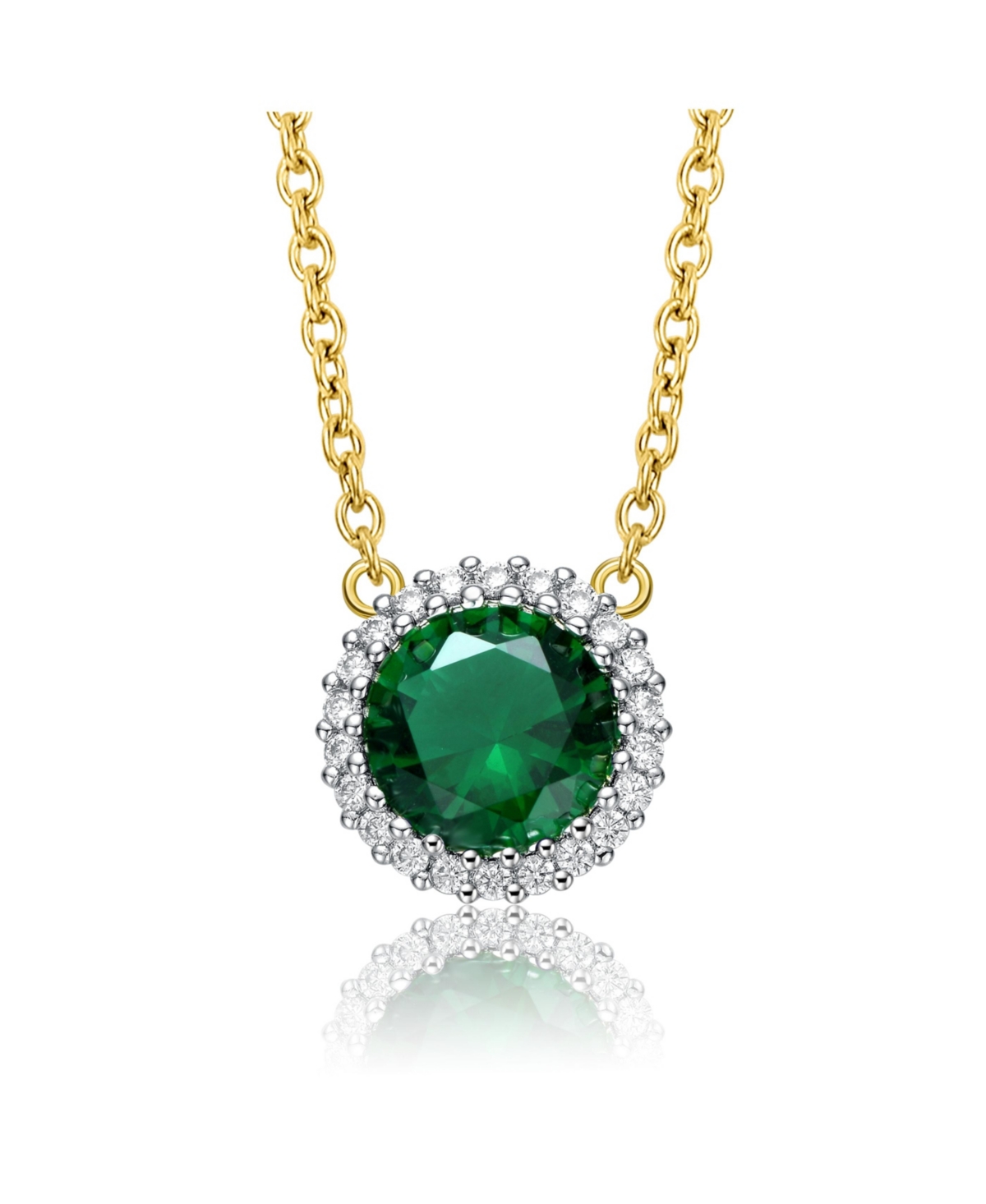 Click here for Sterling Silver Two-Tone Cubic Zirconia Round Colo... prices