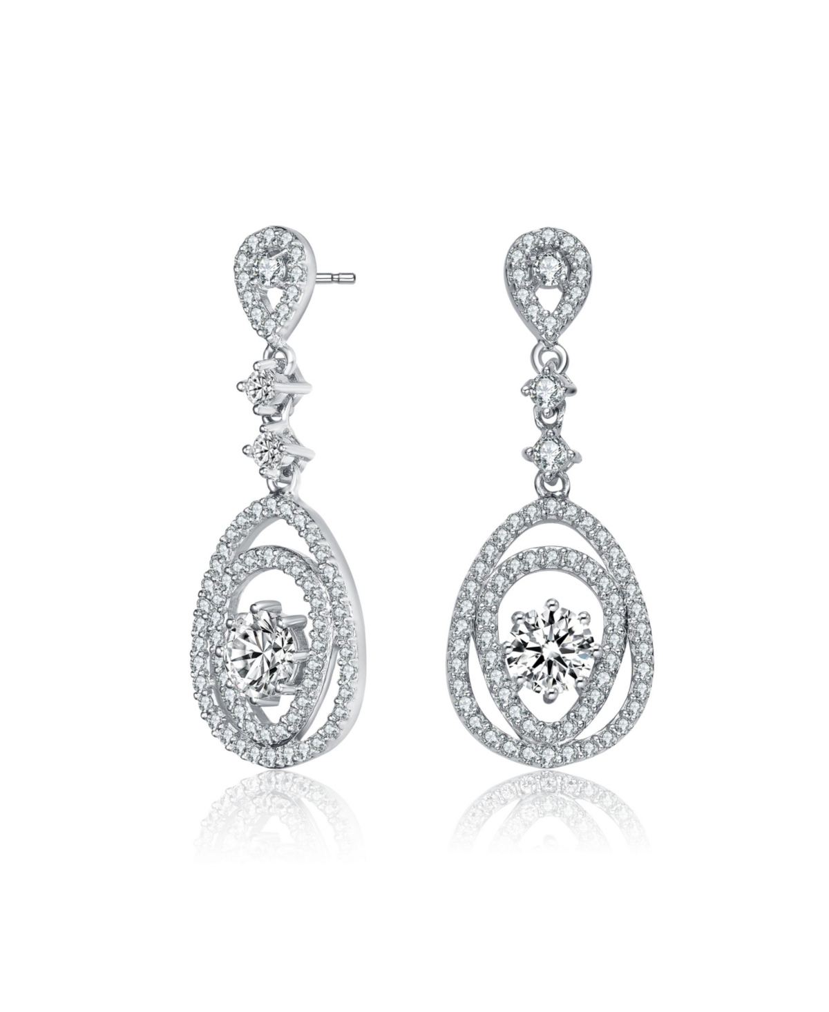 Click here for Sterling Silver with Rhodium Plated Clear Round Cu... prices