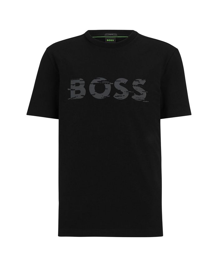 Hugo Boss BOSS Men's Graphic Logo Print Stretch-Cotton T-shirt - Macy's